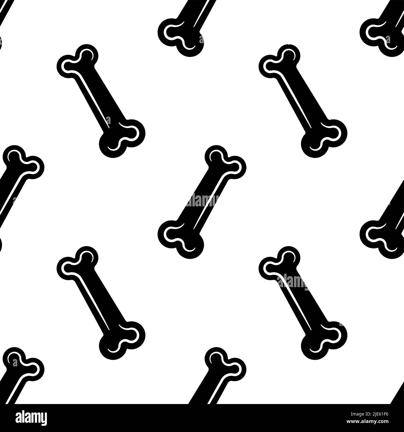 Dog Bone Icon Seamless Pattern, Bone Icon Vector Art Illustration Stock ...