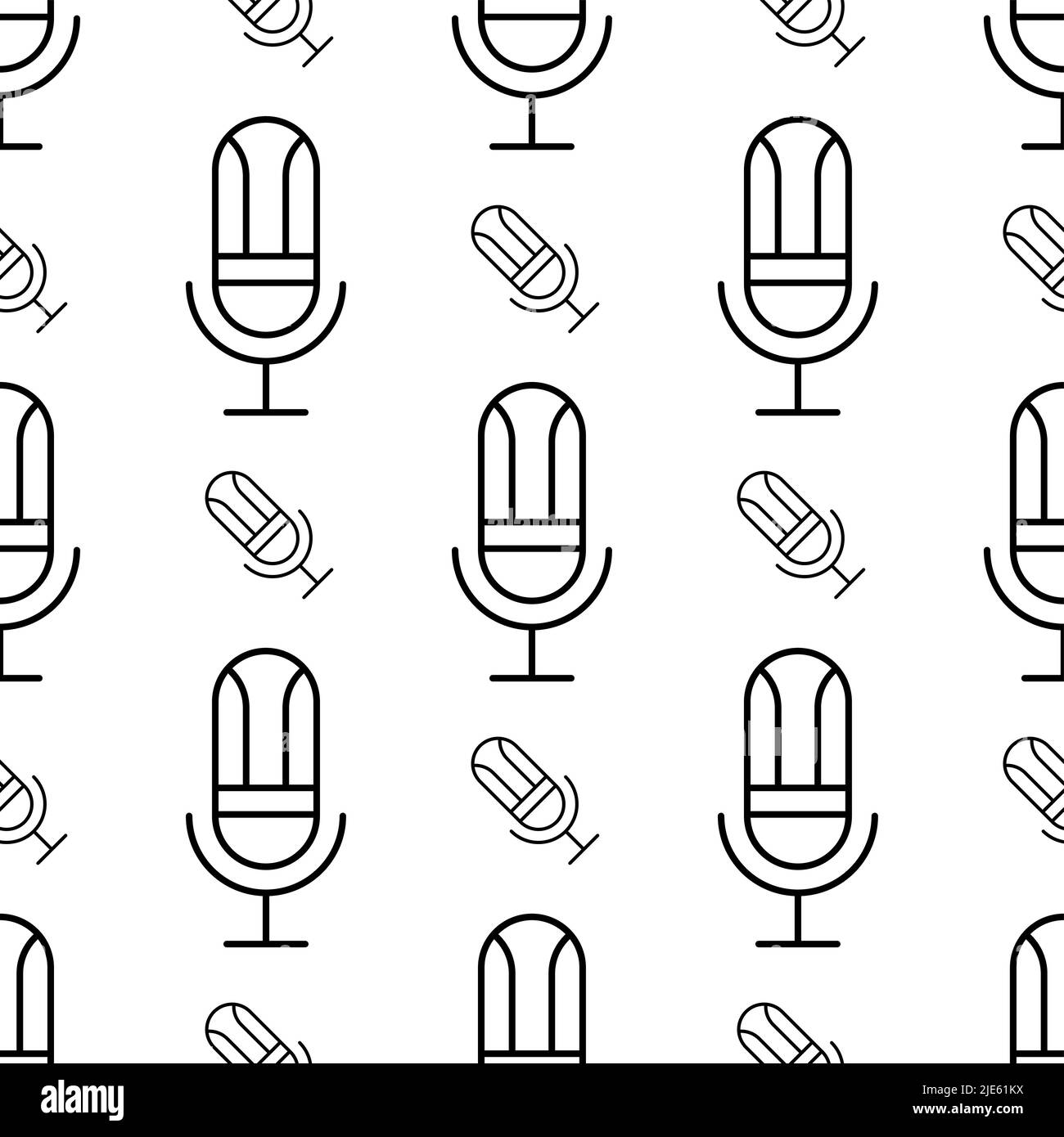 Microphone Icon Seamless Pattern Vector Art Illustration Stock Vector ...