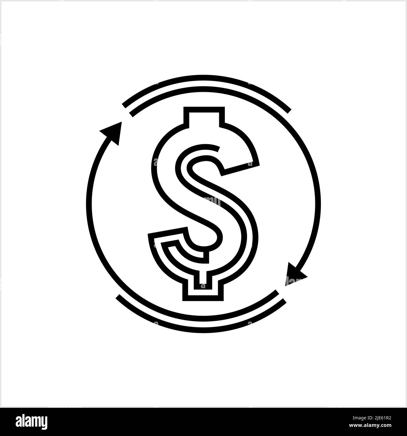 Money Change Icon, Currency Change Icon Vector Art Illustration Stock ...