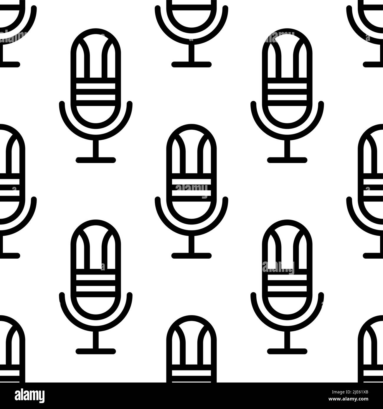 Microphone Icon Seamless Pattern Vector Art Illustration Stock Vector ...
