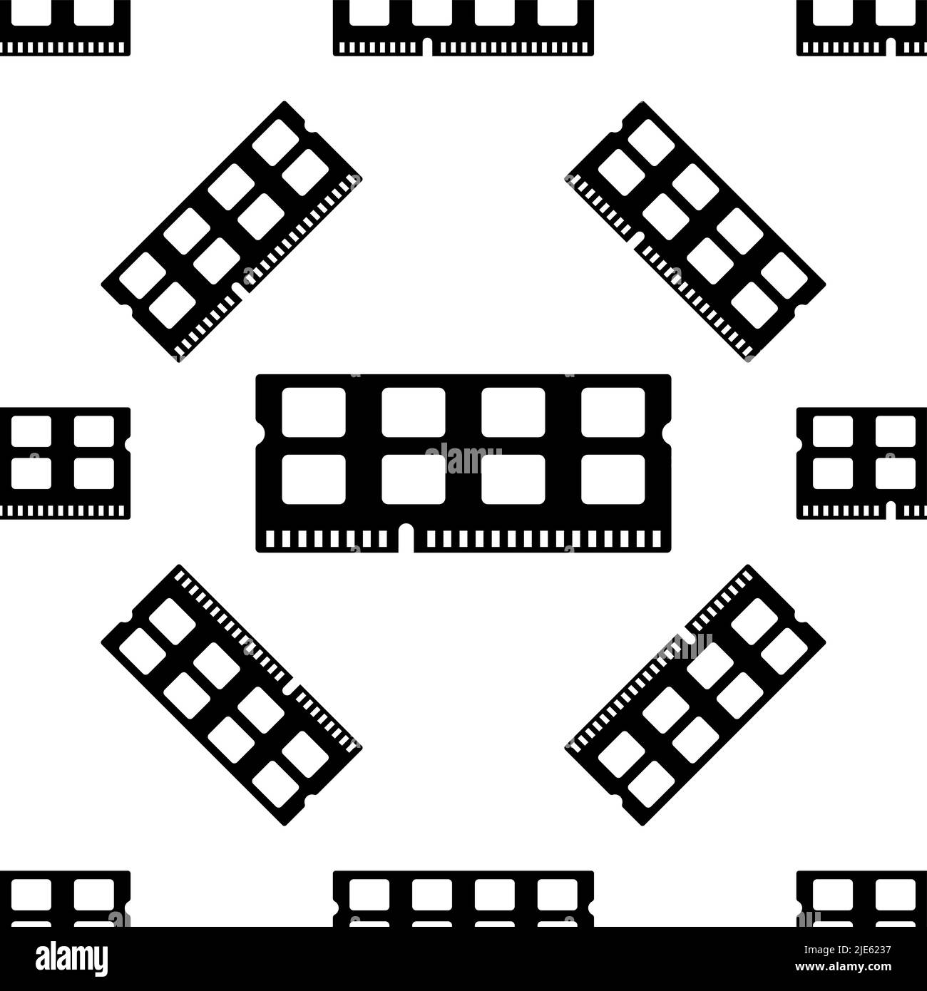 Ram Memory Icon Seamless Pattern, Computer Memory Chip Vector Art Illustration Stock Vector ...