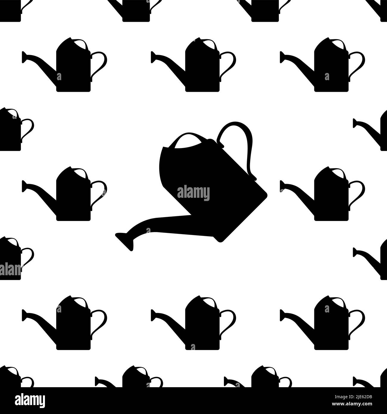 Watering Can Icon Seamless Pattern Vector Art Illustration Stock Vector ...