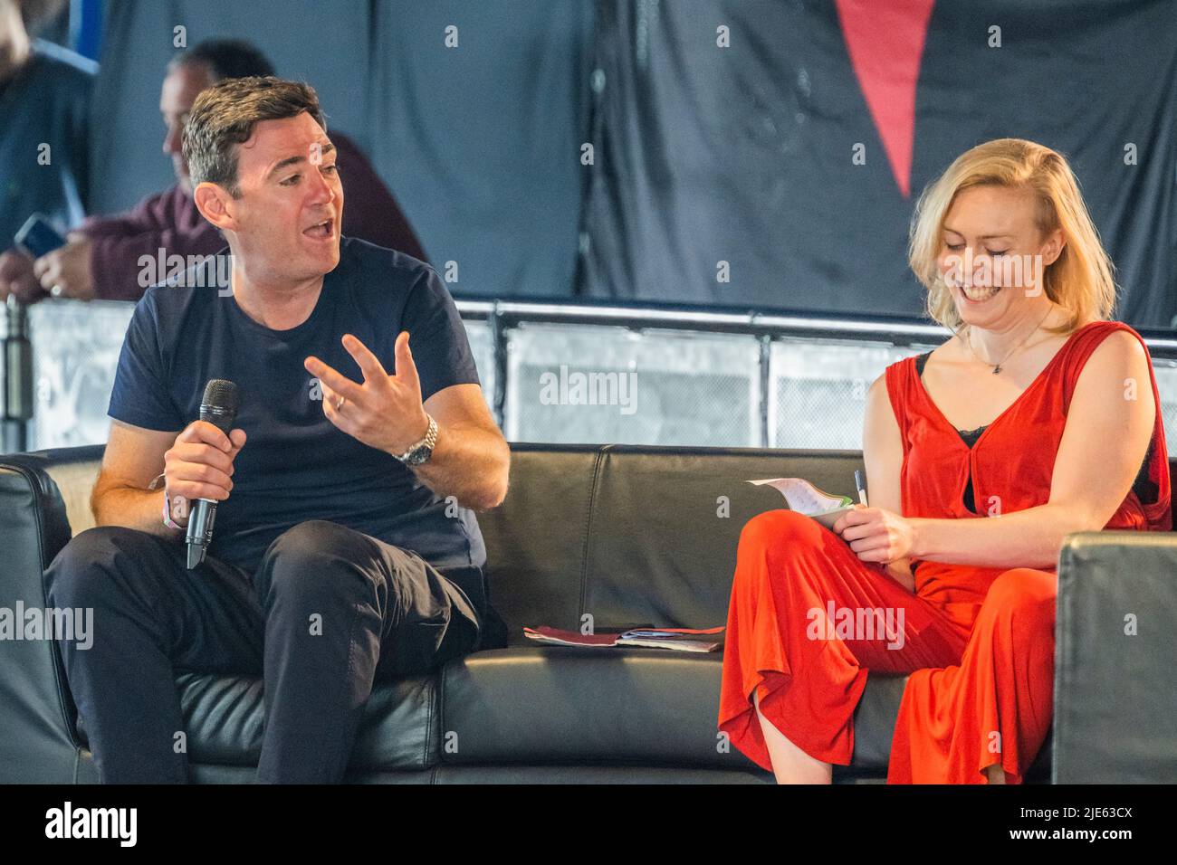 Glastonbury, UK. 25th June, 2022. Andy Burnham, Mayor of Manchester ...