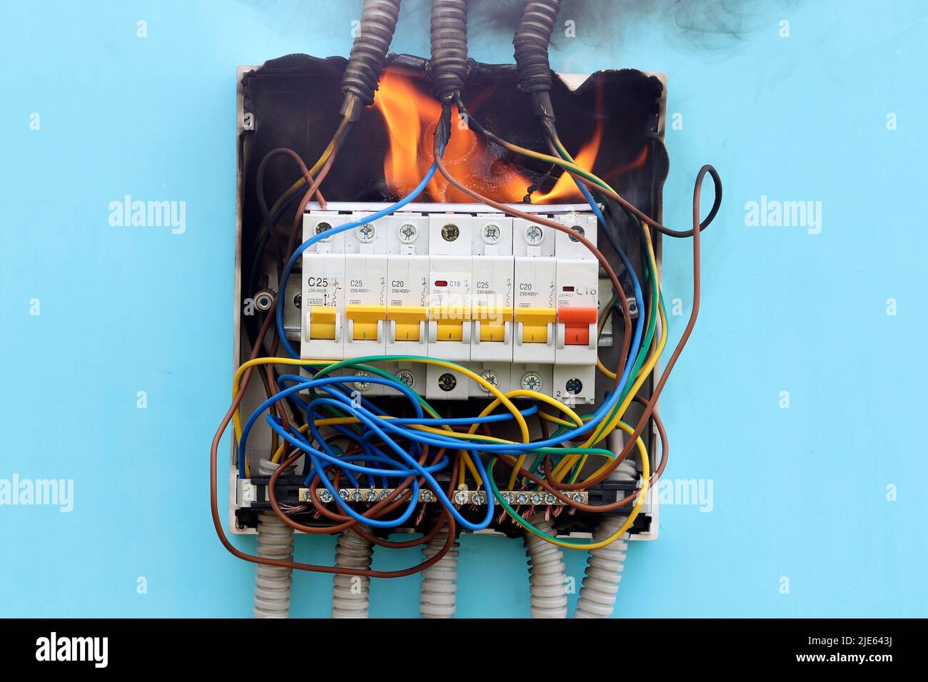 Electrical fire resulting from short circuit in faulty electrical ...