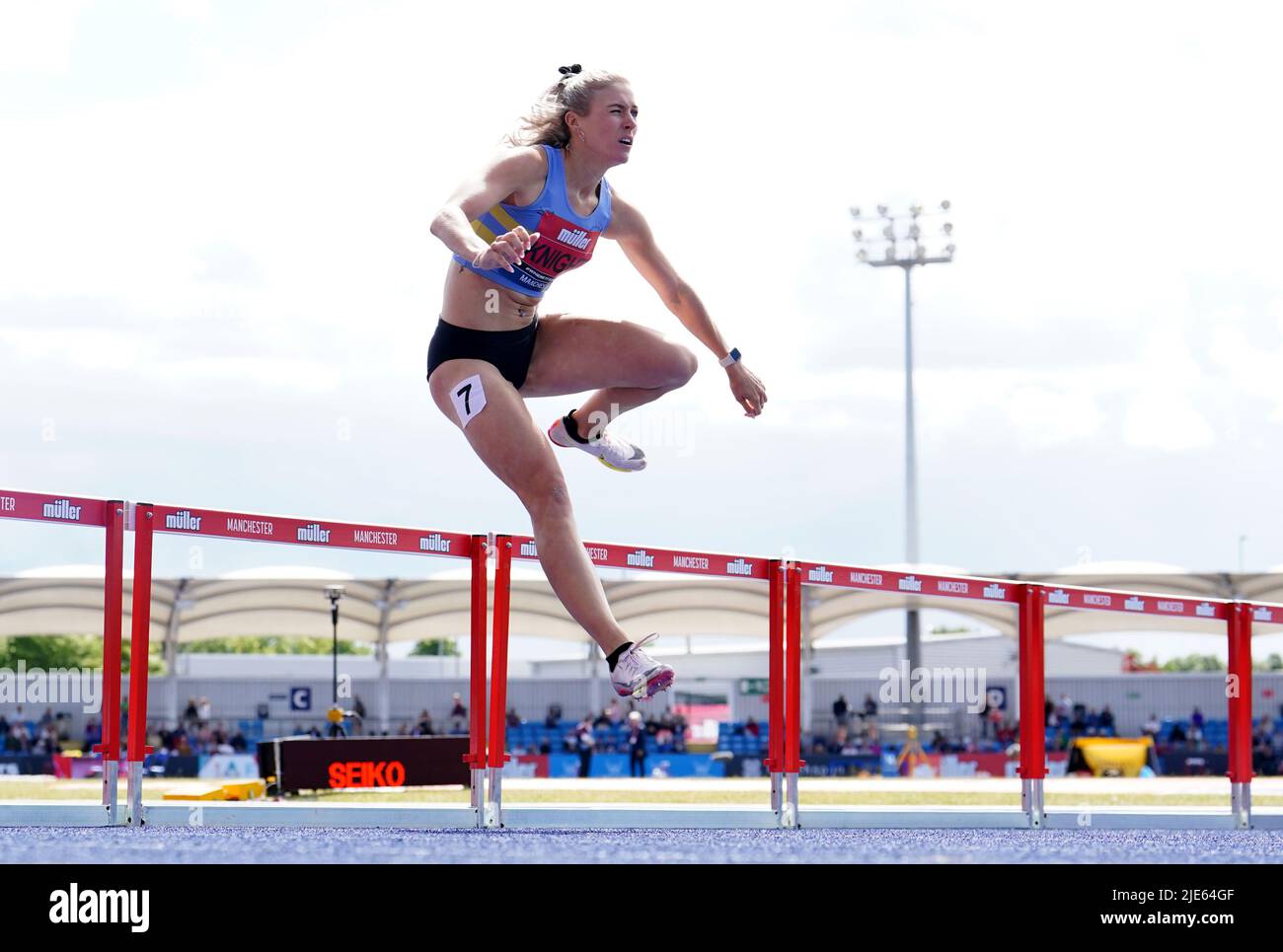 Jessie Knight in the Women’s 400m Hurdles during day two of the Muller ...