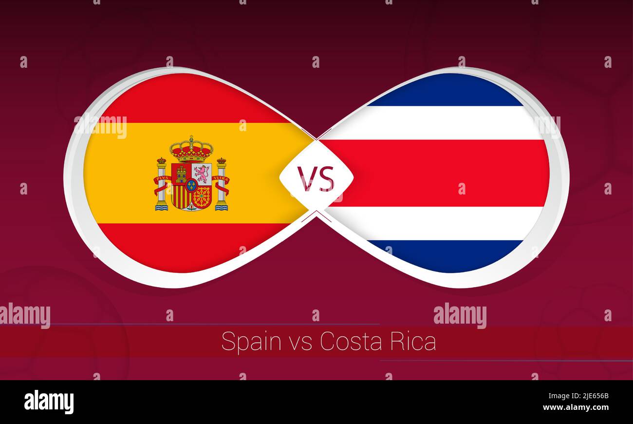 Spain vs Costa Rica in Football Competition, Group A. Versus icon on ...