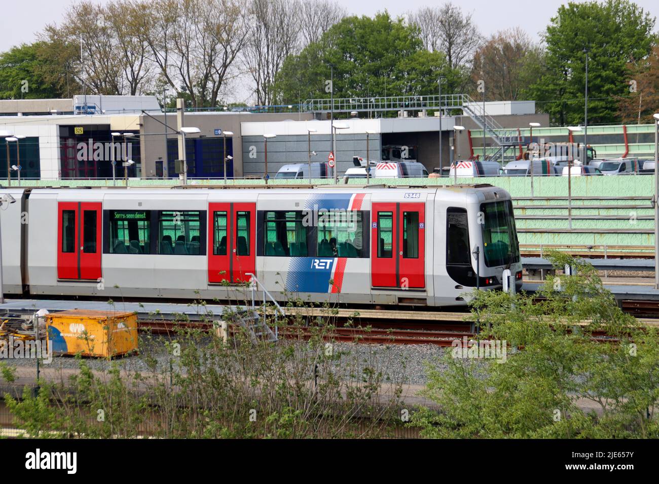 RET Metro subway trains parked at the 's Gravenweg facility in ...