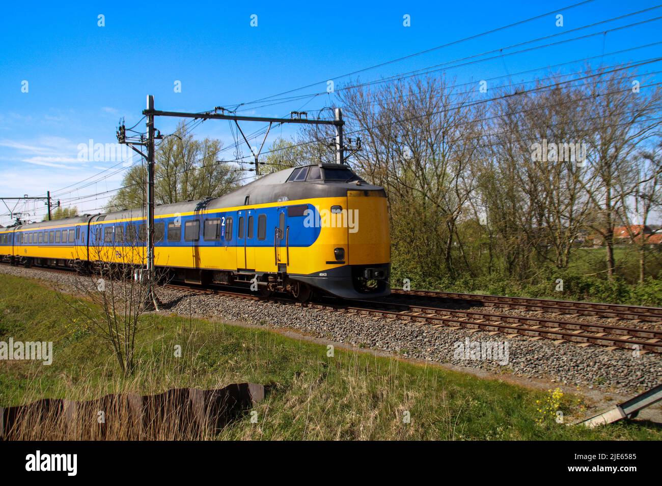 ICM Koploper intercity of NS on track in Driebruggen in the Netherlands ...