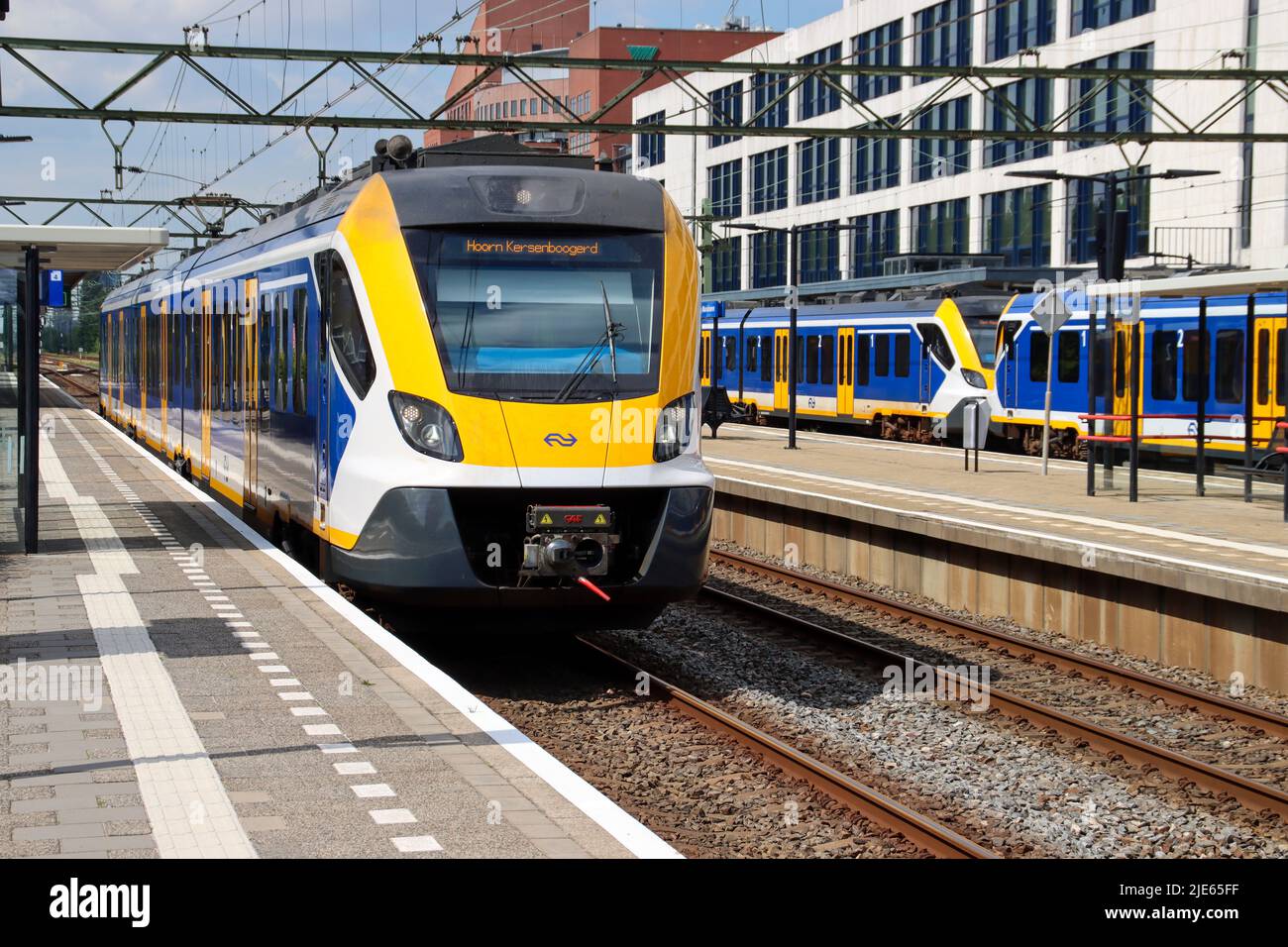 SNG local sprinter commuter train of NS on across tation Den Haag ...