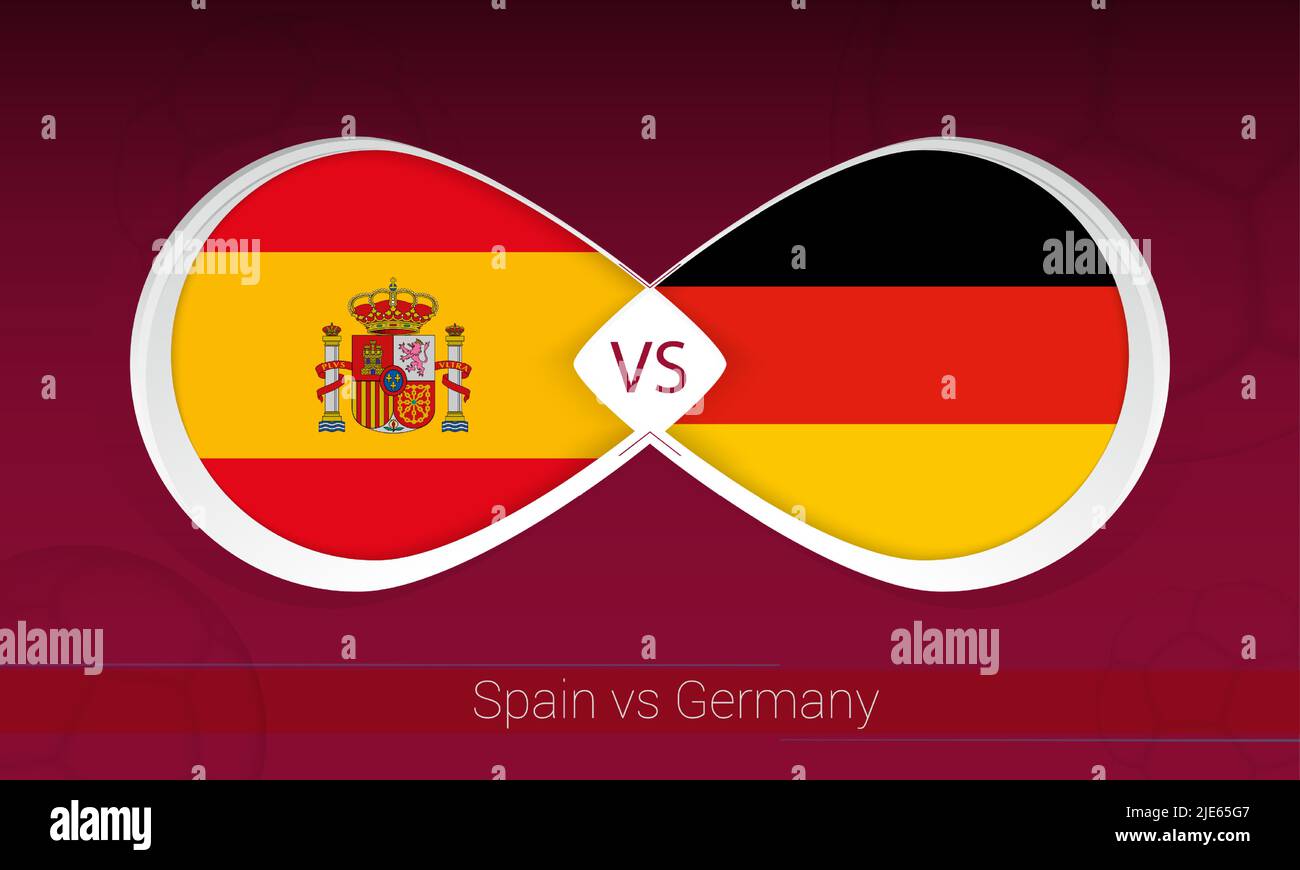 Spain vs Germany in Football Competition, Group A. Versus icon on ...