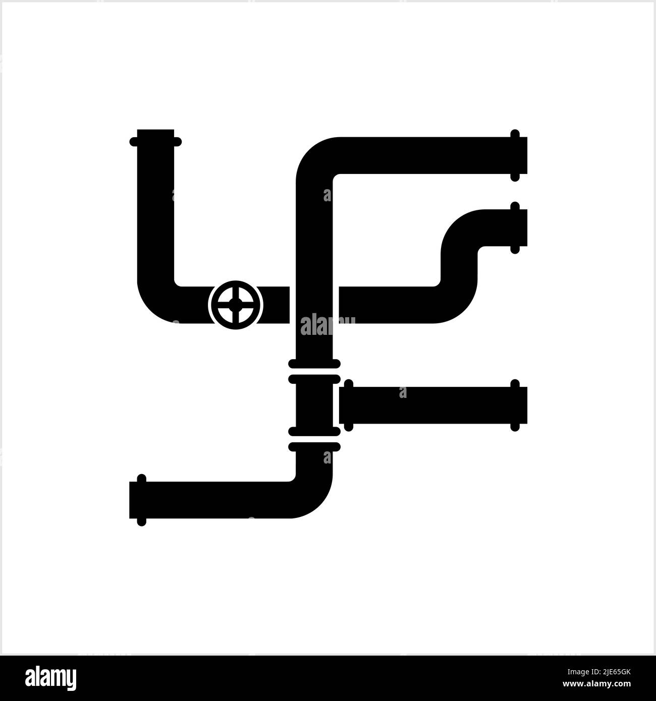 Pipe Icon, Pipe Fitting Icon, Water, Gas, Oil Pipeline, Plumbing Work ...