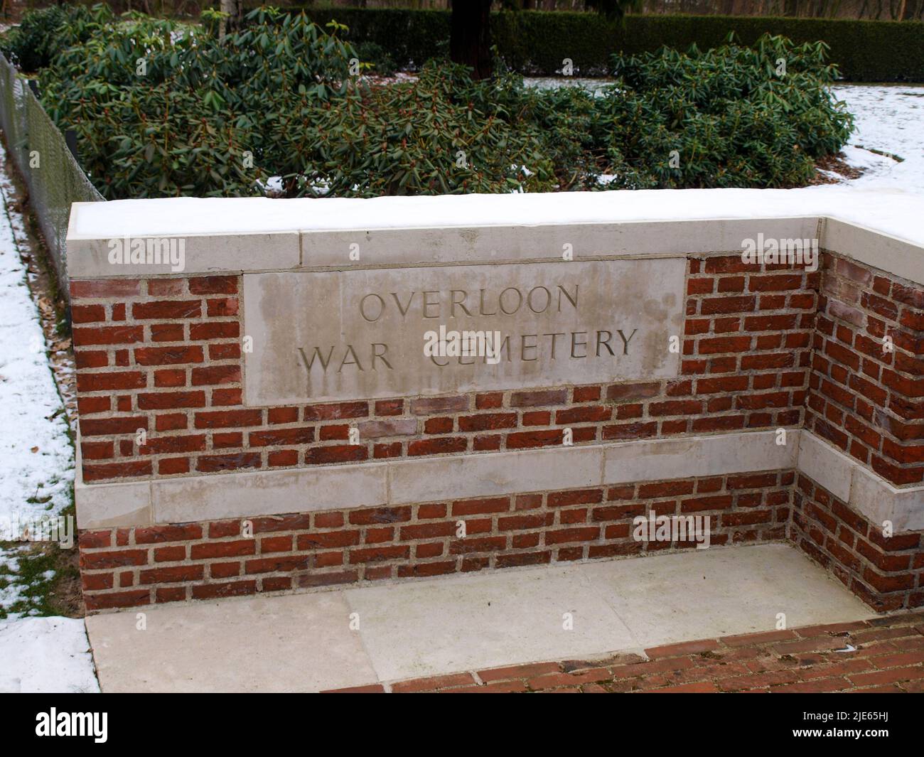 Sign at the Overloon cemetery where solders from world war 2 are ...