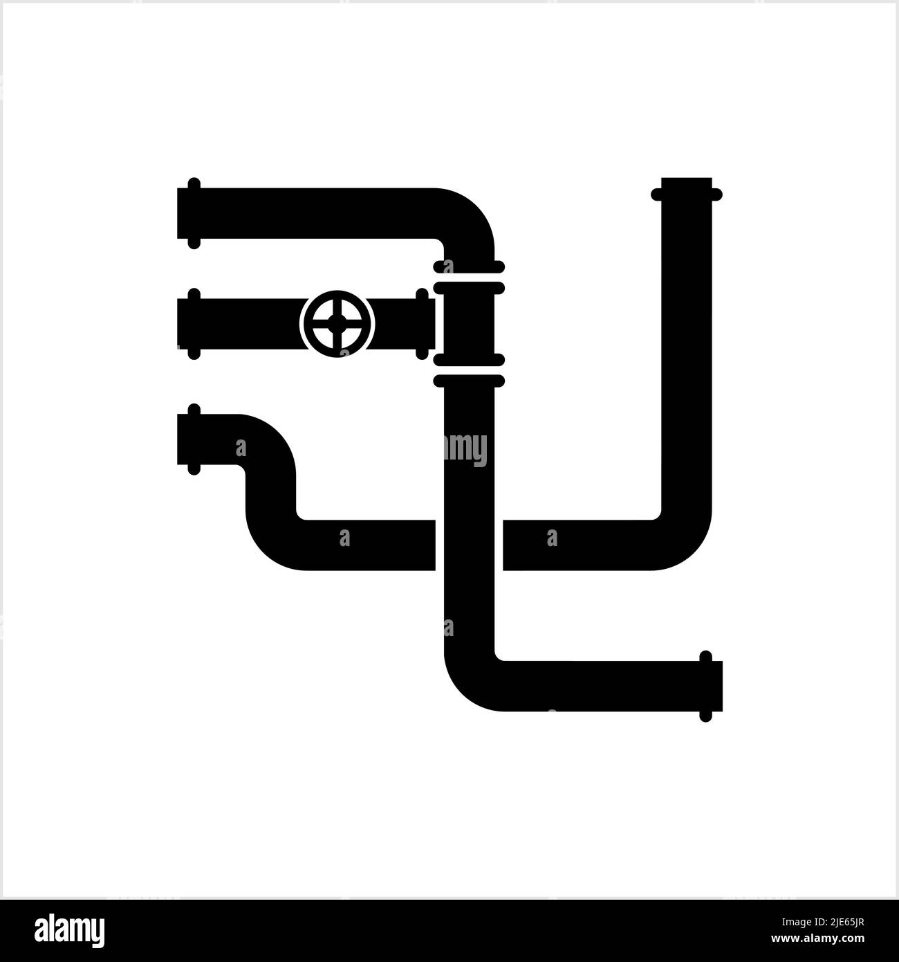 Pipe Icon, Pipe Fitting Icon, Water, Gas, Oil Pipeline, Plumbing Work ...