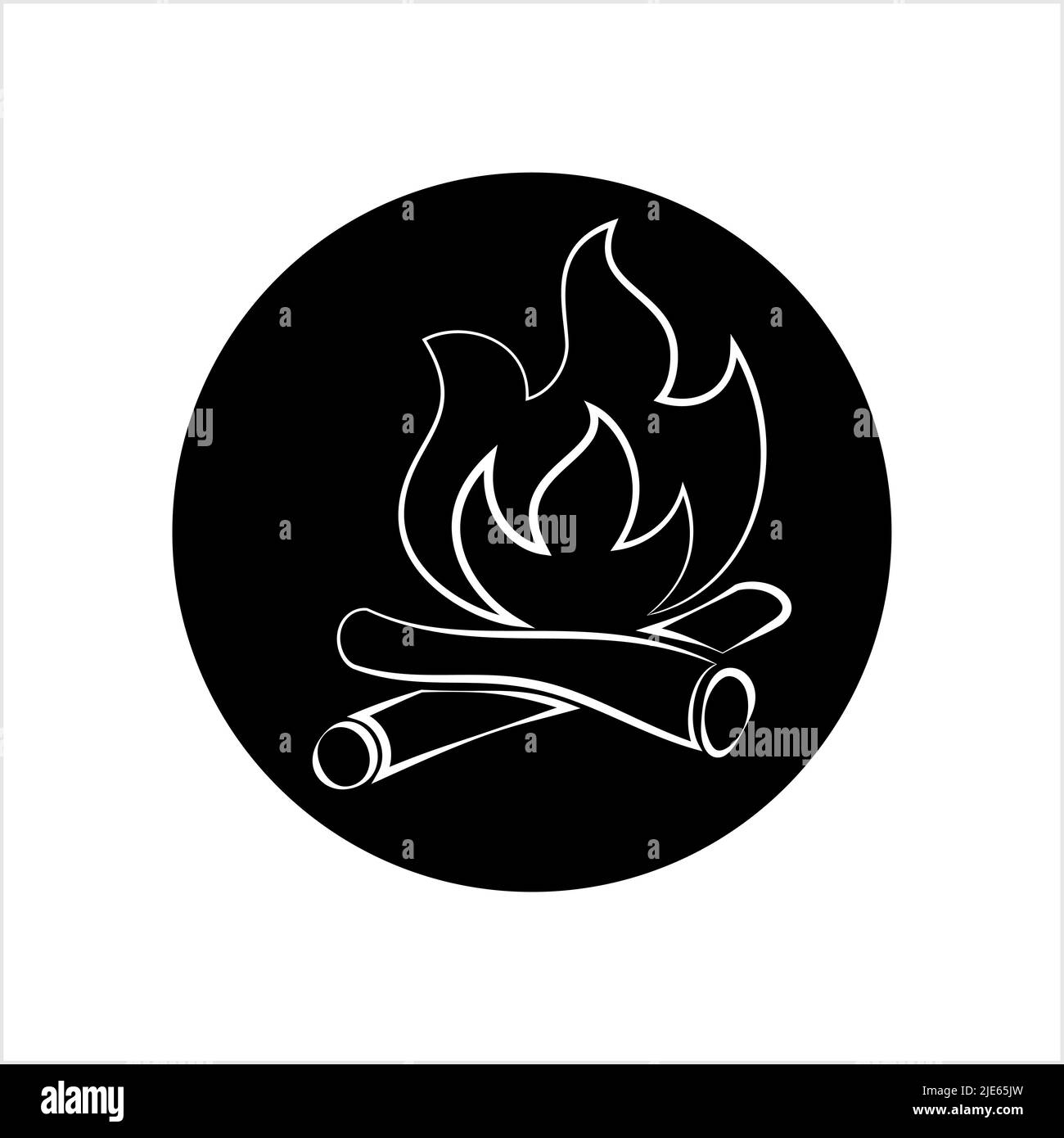 Campfire Icon, Camp Fire Vector Art Illustration Stock Vector Image ...