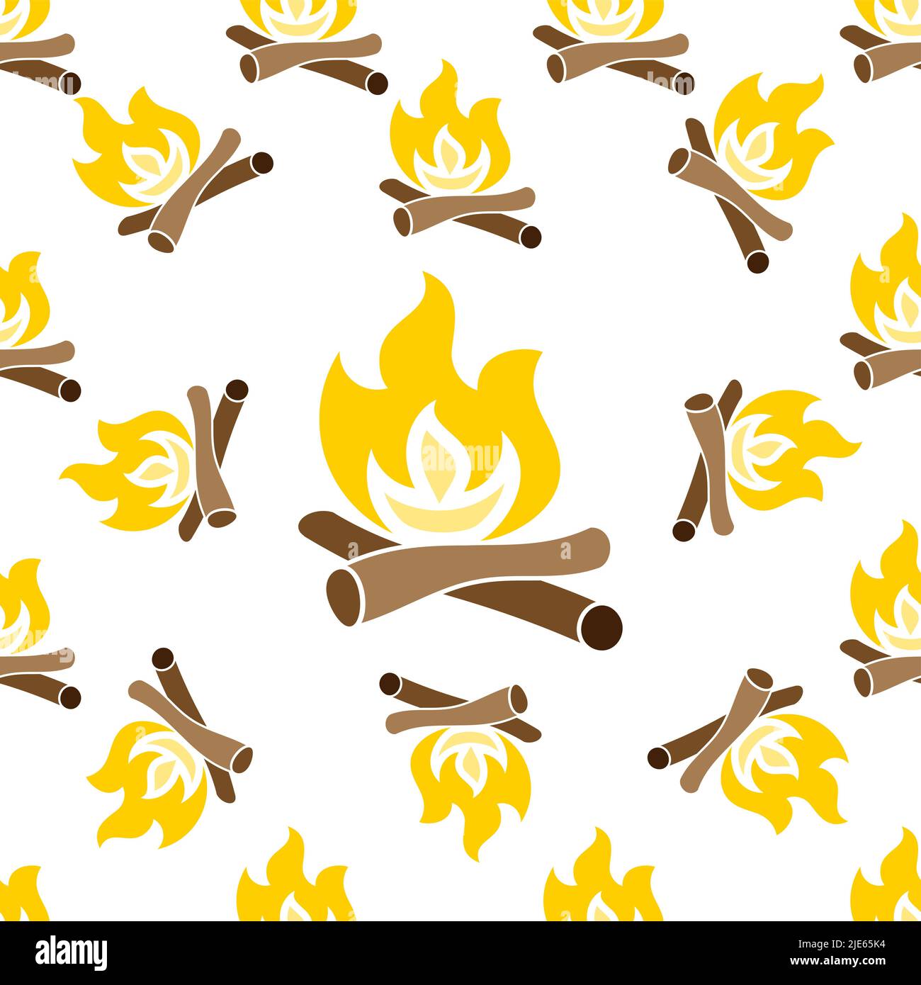 Campfire Icon Seamless Pattern, Camp Fire Vector Art Illustration Stock ...