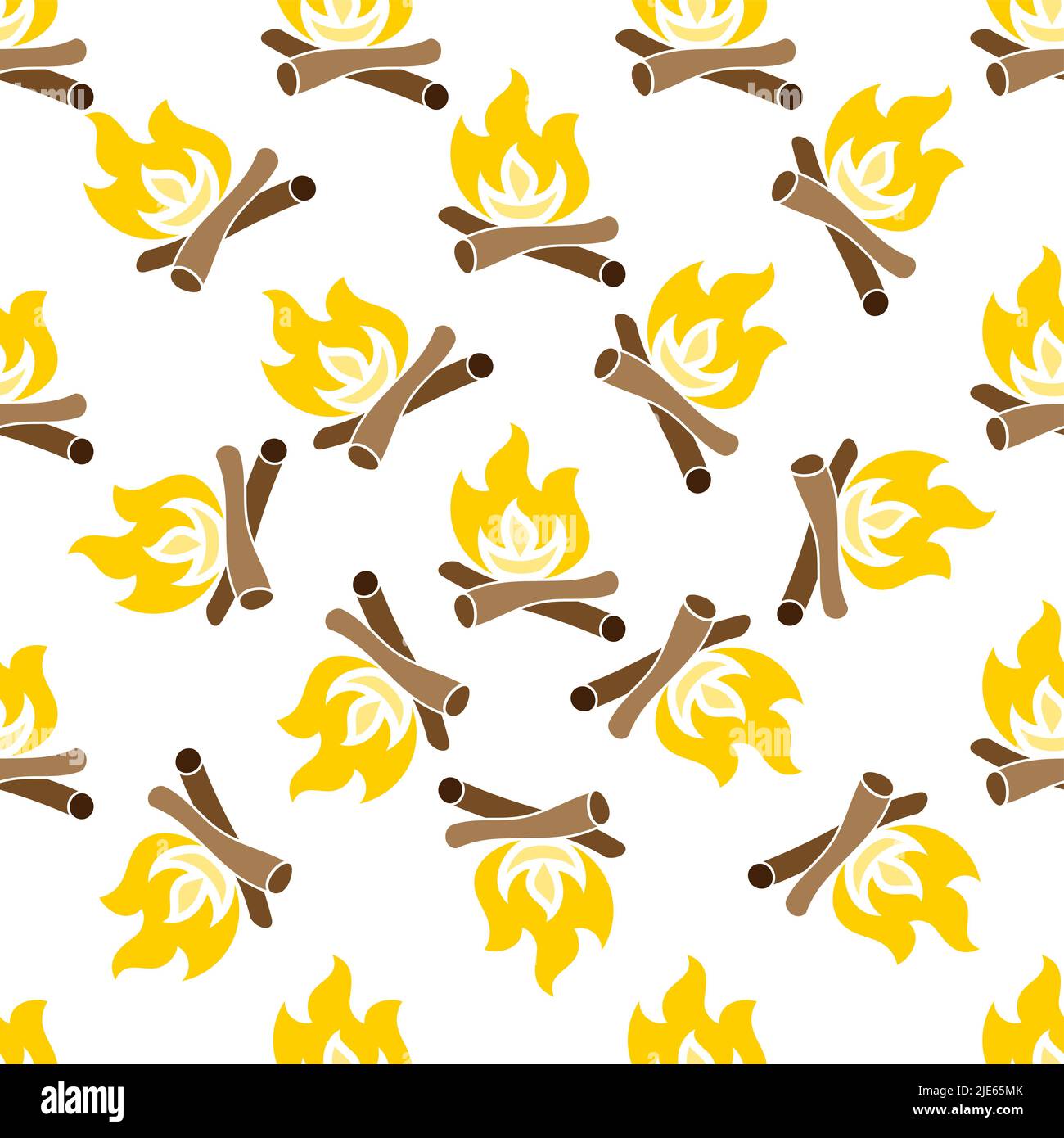 Campfire Icon Seamless Pattern, Camp Fire Vector Art Illustration Stock ...