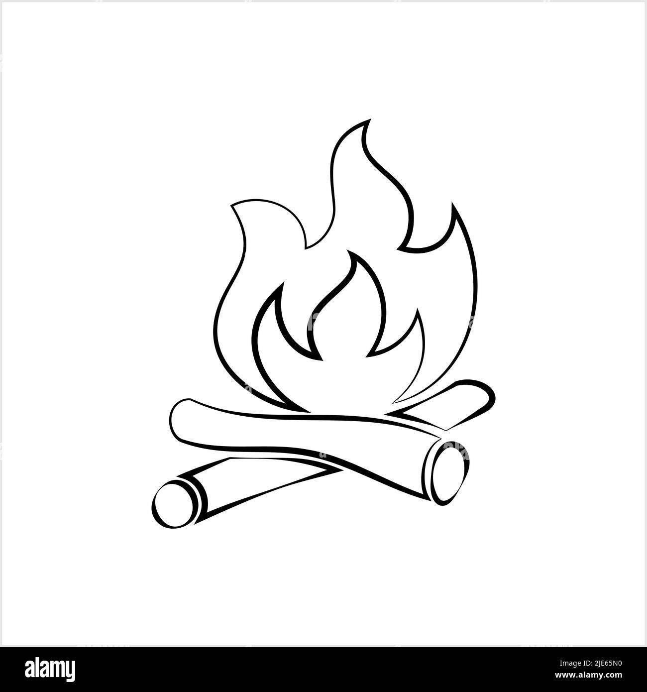 Campfire Icon, Camp Fire Vector Art Illustration Stock Vector Image ...