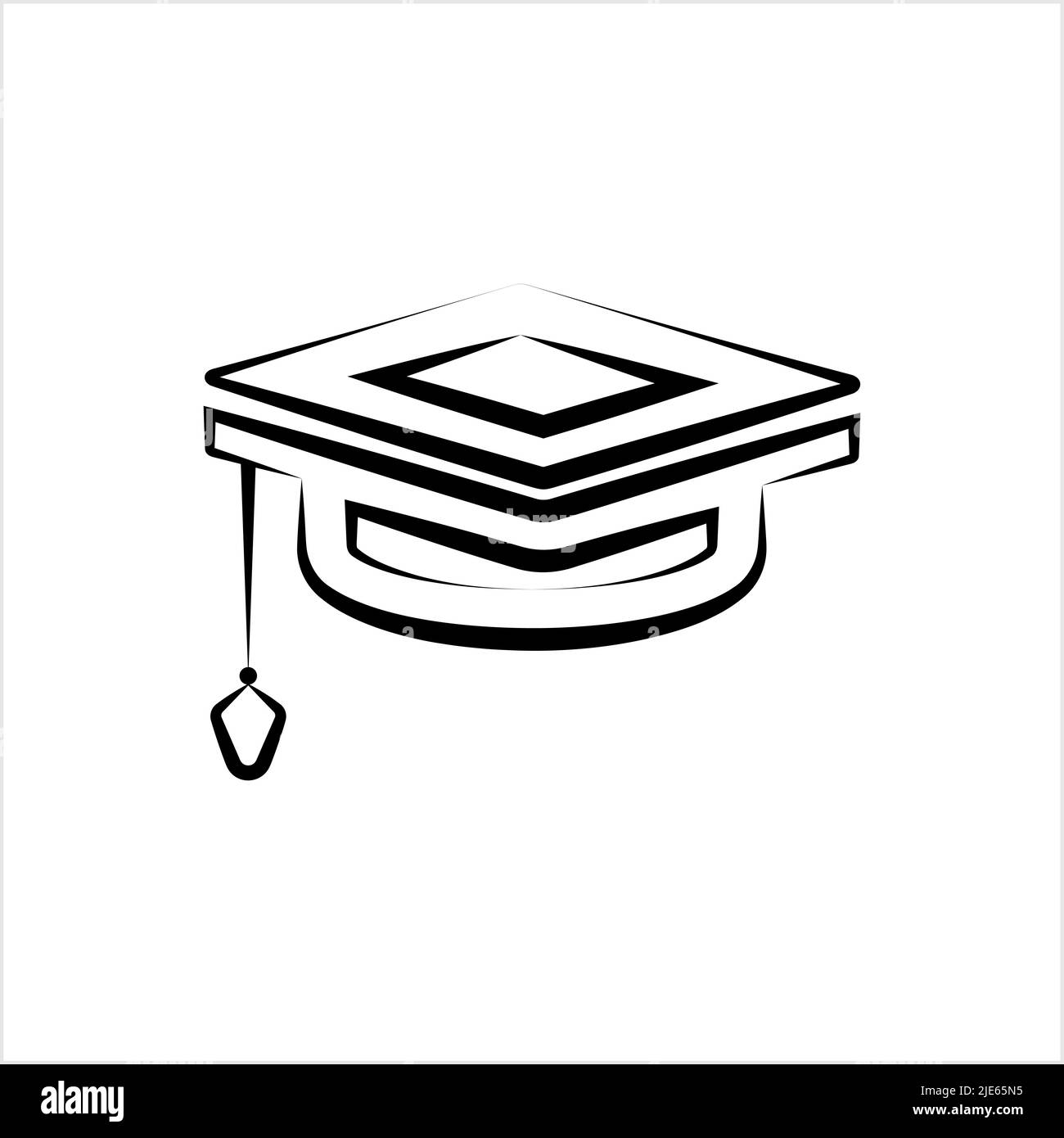 Graduation Cap Icon, Bachelor Cap Icon Vector Art Illustration Stock ...