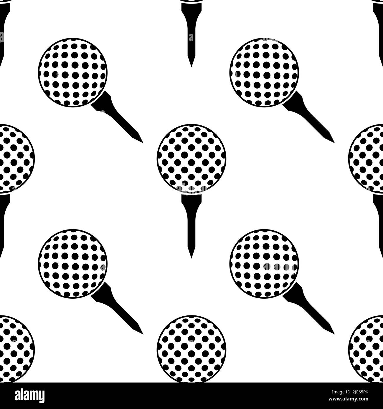 Golf Ball On Tee Icon Seamless Pattern Vector Art Illustration Stock ...