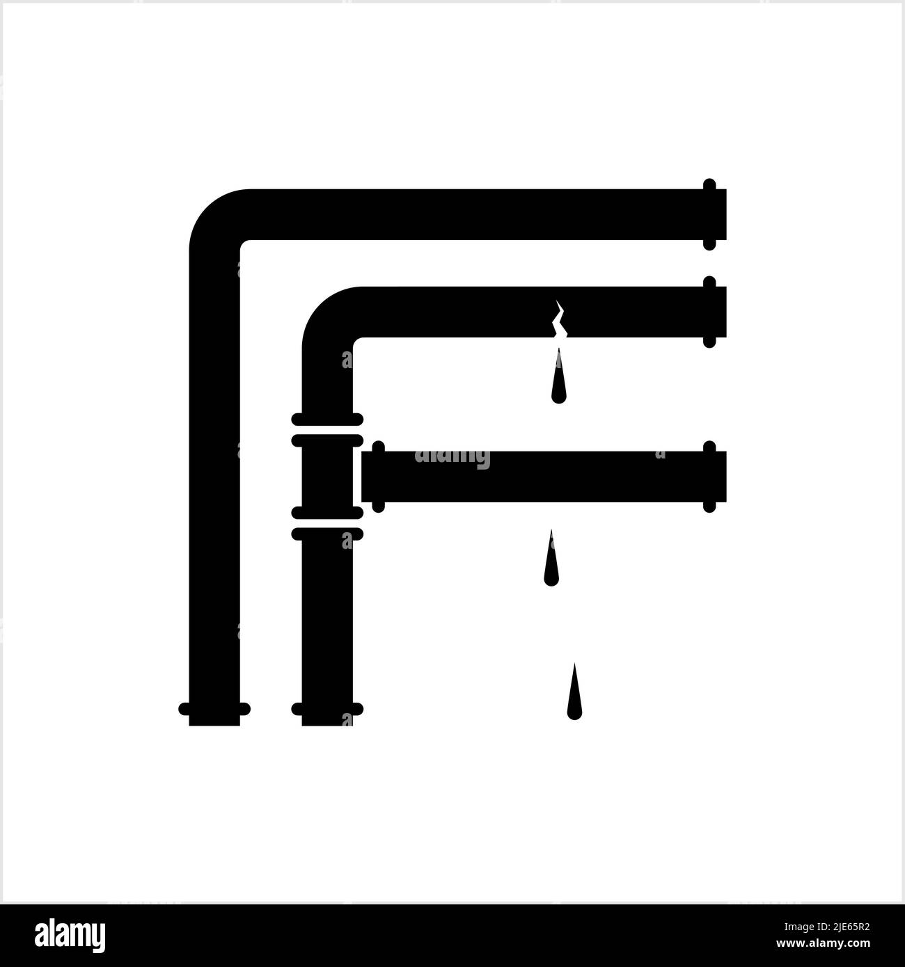 Broken Pipe Icon, Leakage In Pipe Vector Art Illustration Stock Vector ...