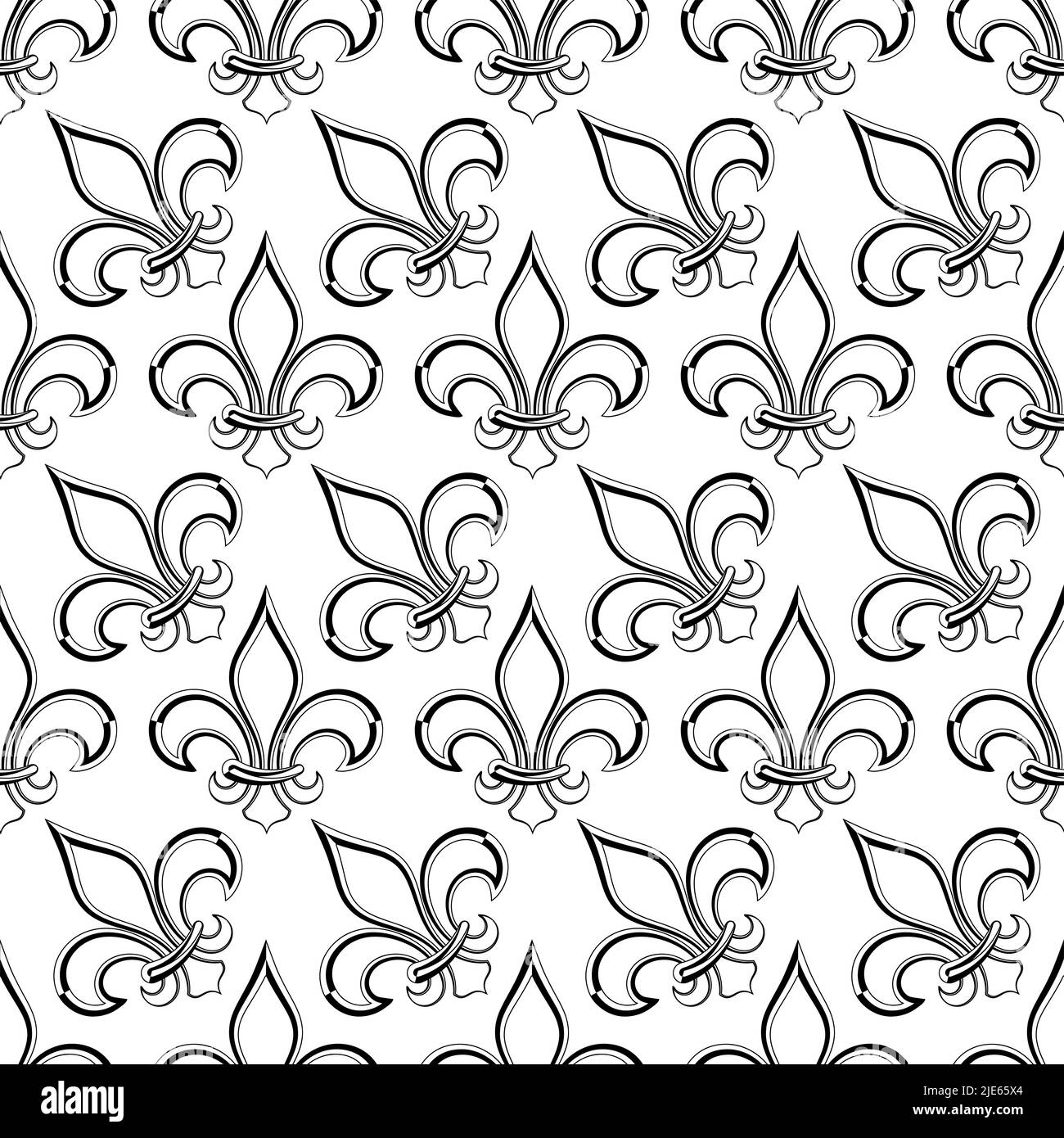 Fleur De Lis Seamless Pattern, Fleur-De-Lys Or Flower-De-Luce, The ...