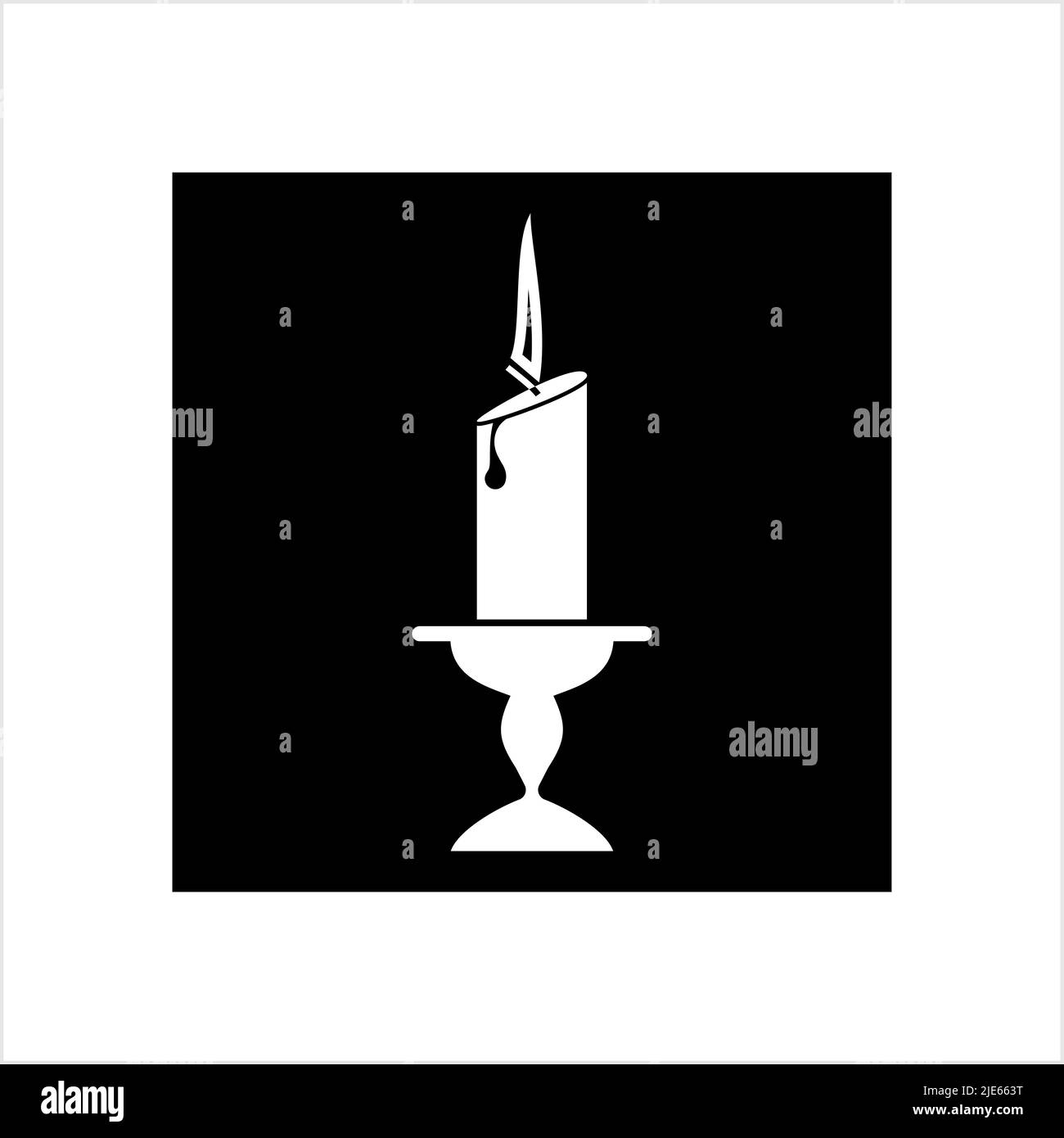 Candle Icon, Lit Candle Icon Vector Art Illustration Stock Vector Image ...