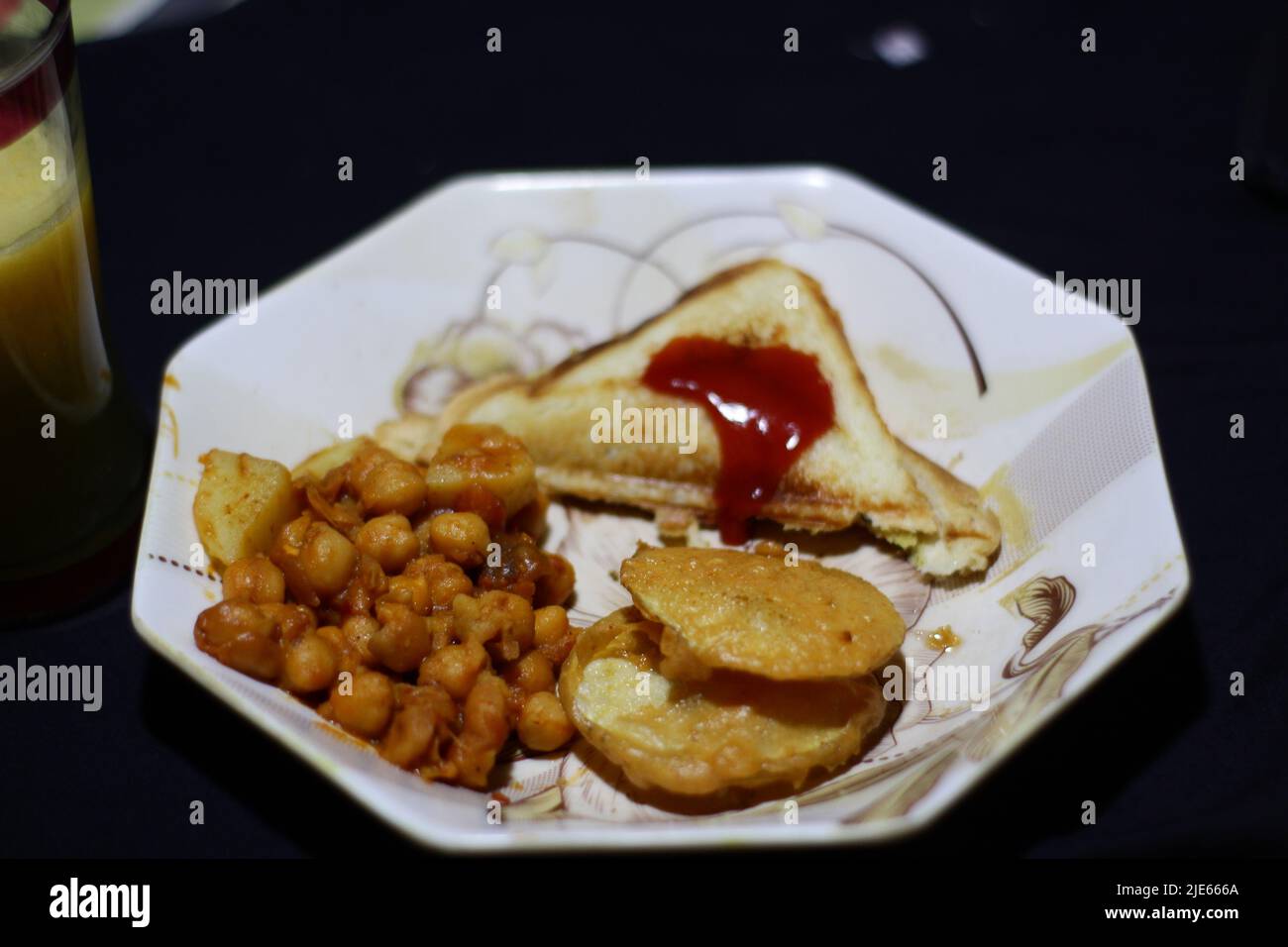 Indian and pakistani new dish nashta in the plate dhaba restaurant ...