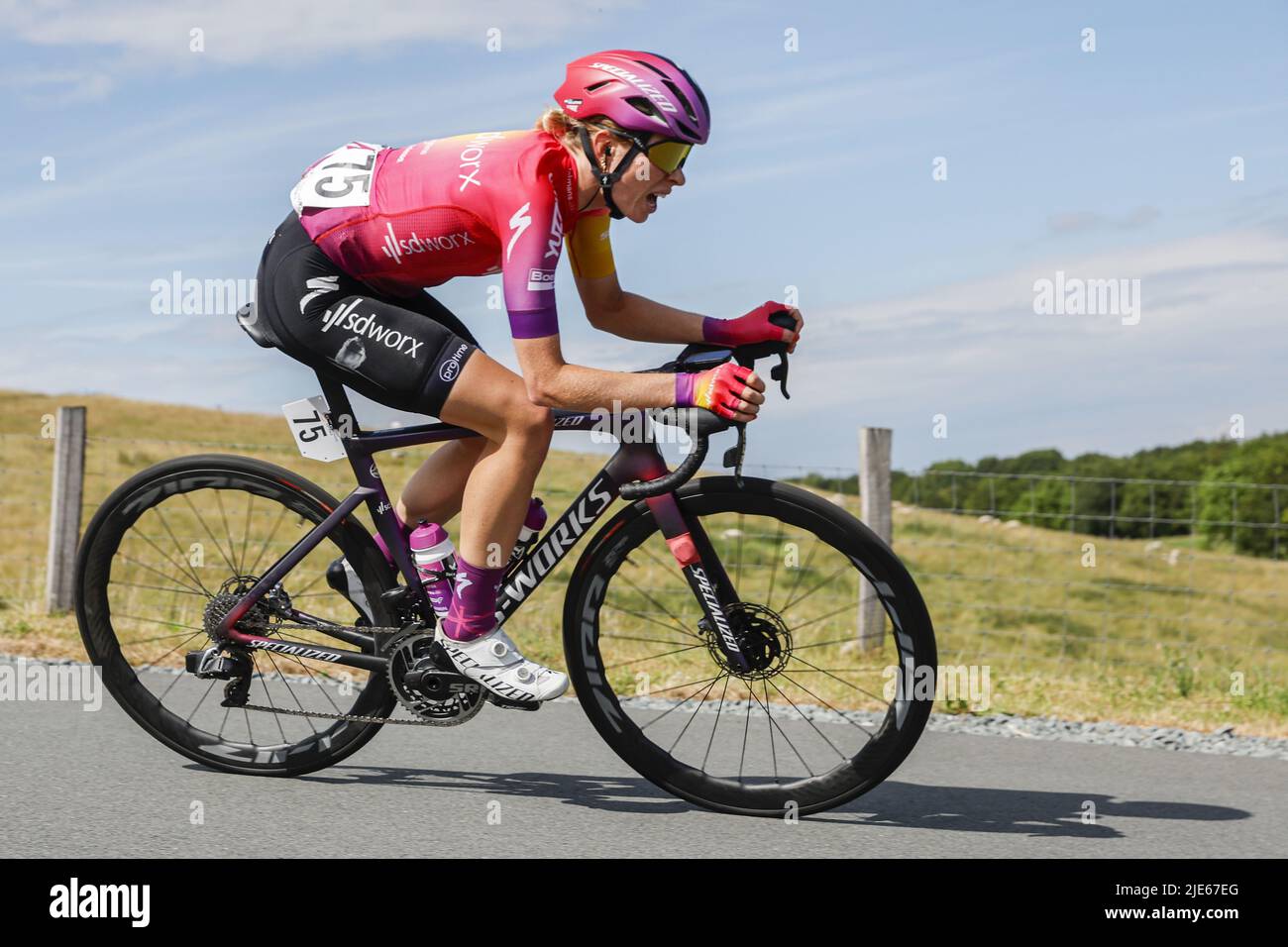 EMMEN - Cyclist Demi Vollering in action during the Dutch National ...