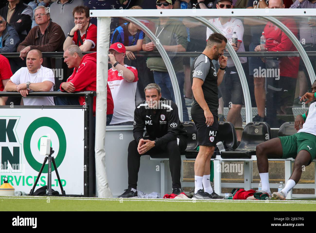 Newly appointed manager of Barnsley Michael Duff during the game Stock ...