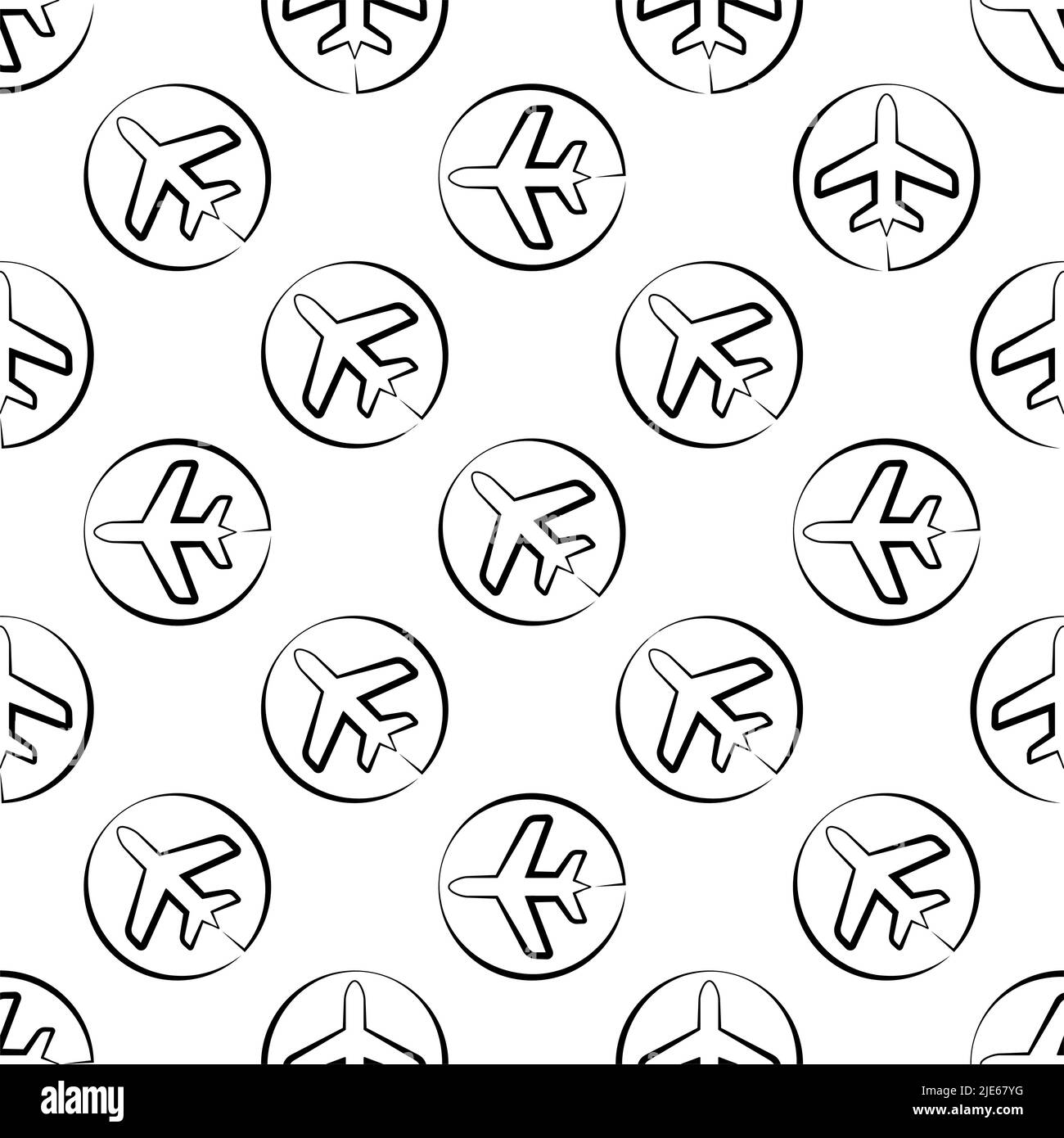 Airplane Icon Seamless Pattern Vector Art Illustration Stock Vector ...