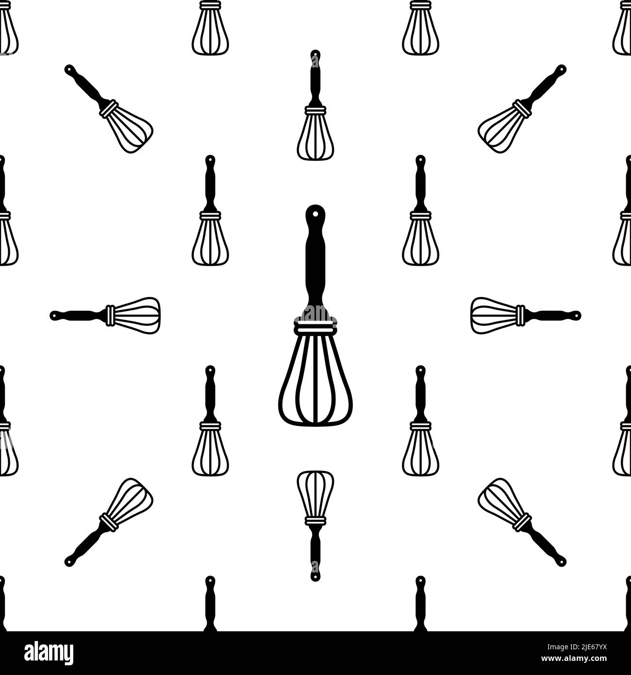Beater Icon, Whisk Icon Seamless Pattern Vector Art Illustration Stock ...
