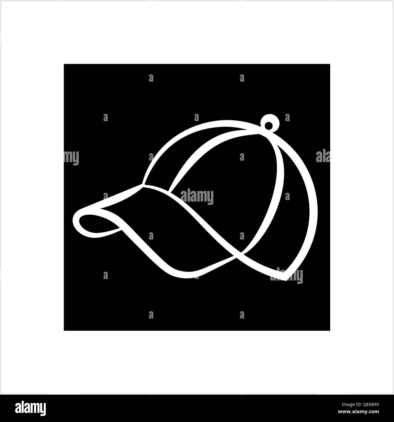 Baseball Cap Icon, Base Ball Hat Design Vector Art Illustration Stock ...