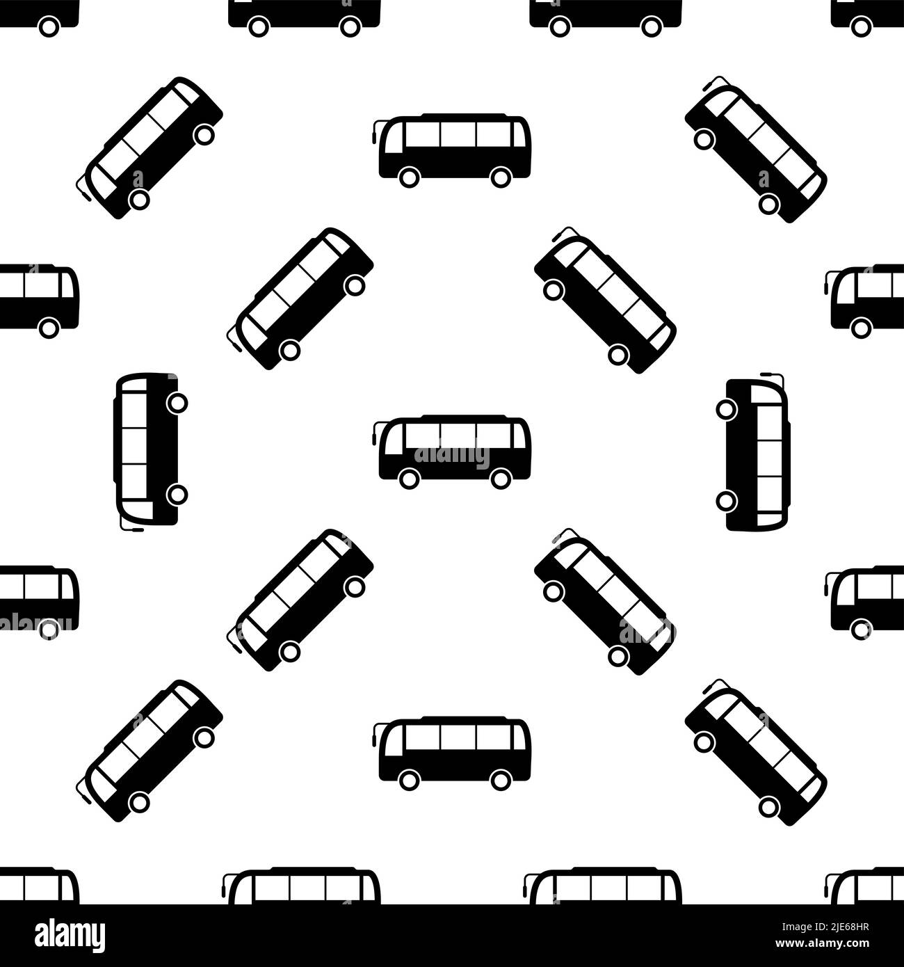 Bus Icon Seamless Pattern, Bus Vector Art Illustration Stock Vector ...