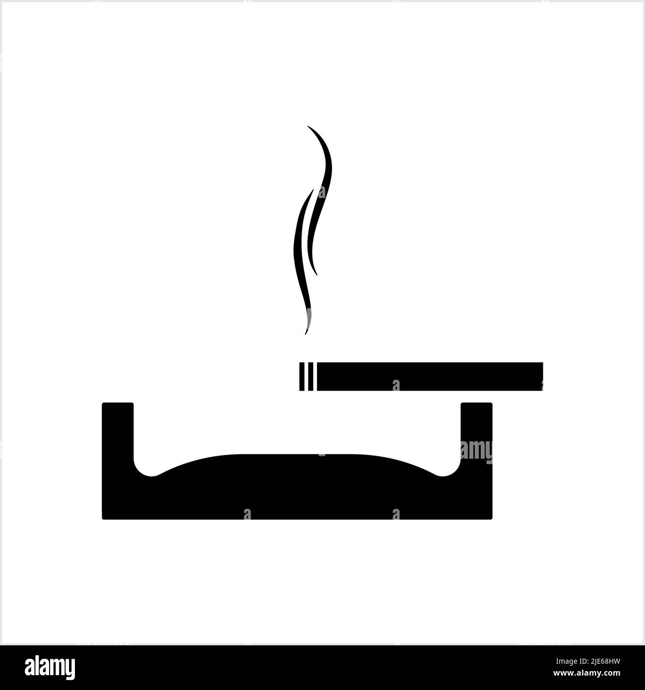 Ashtray Icon, Ashtray For Cigarette Vector Art Illustration Stock ...