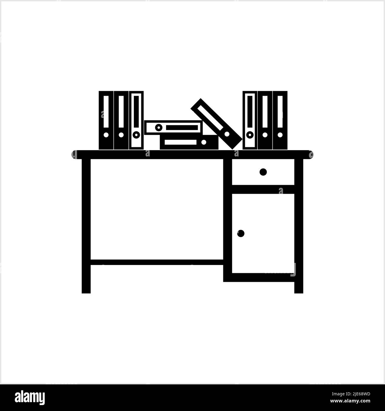 Box File On Desk Icon, Office File Vector Art Illustration Stock Vector ...