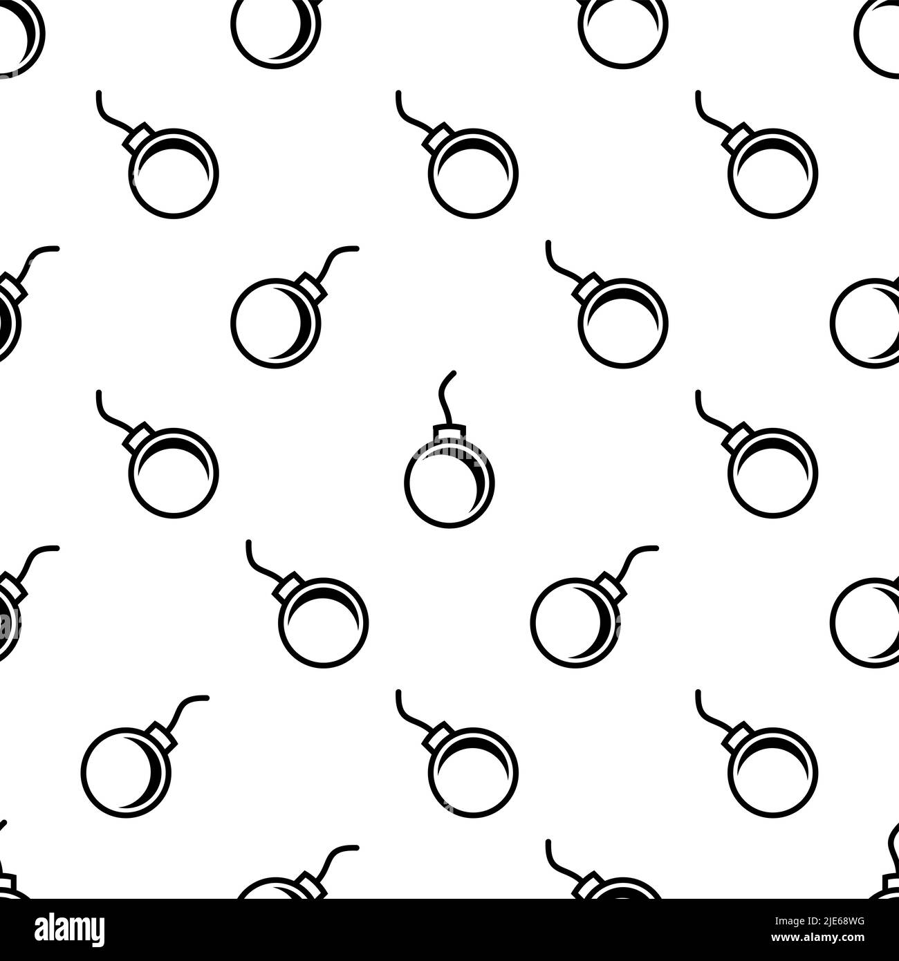 Bomb Icon Seamless Pattern, Explosive Device Vector Art Illustration ...