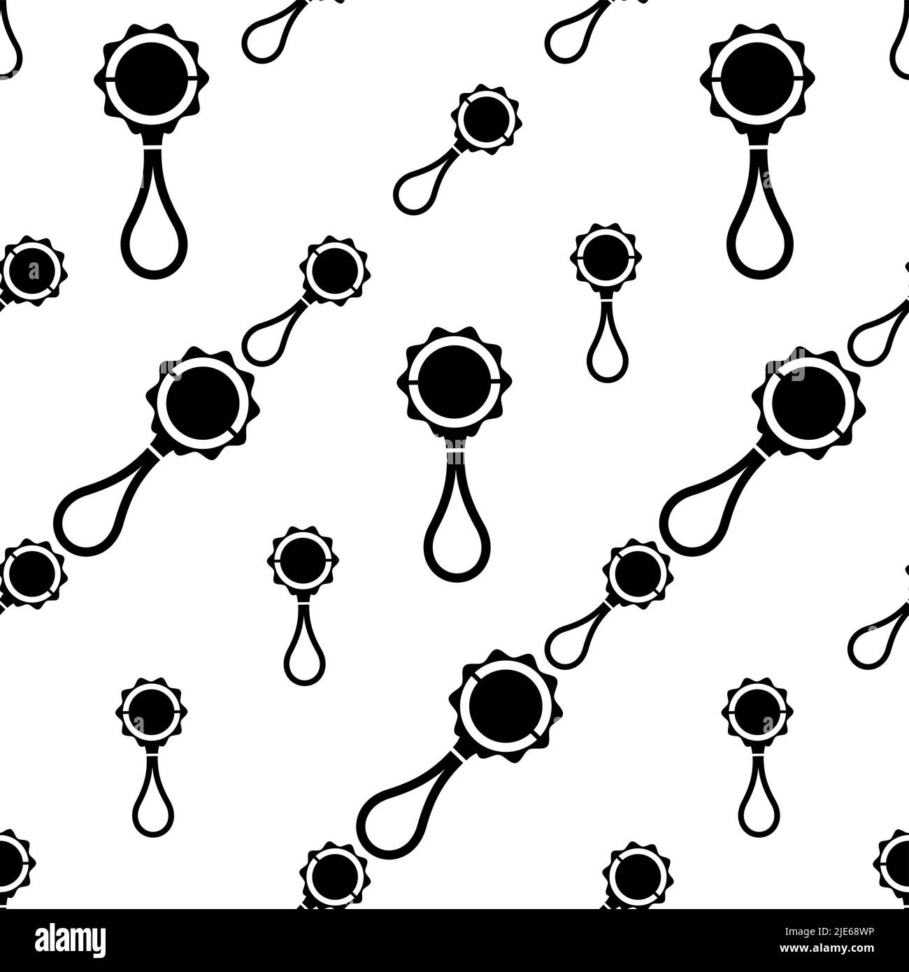 Baby Rattle Icon Seamless Pattern Vector Art Illustration Stock Vector ...
