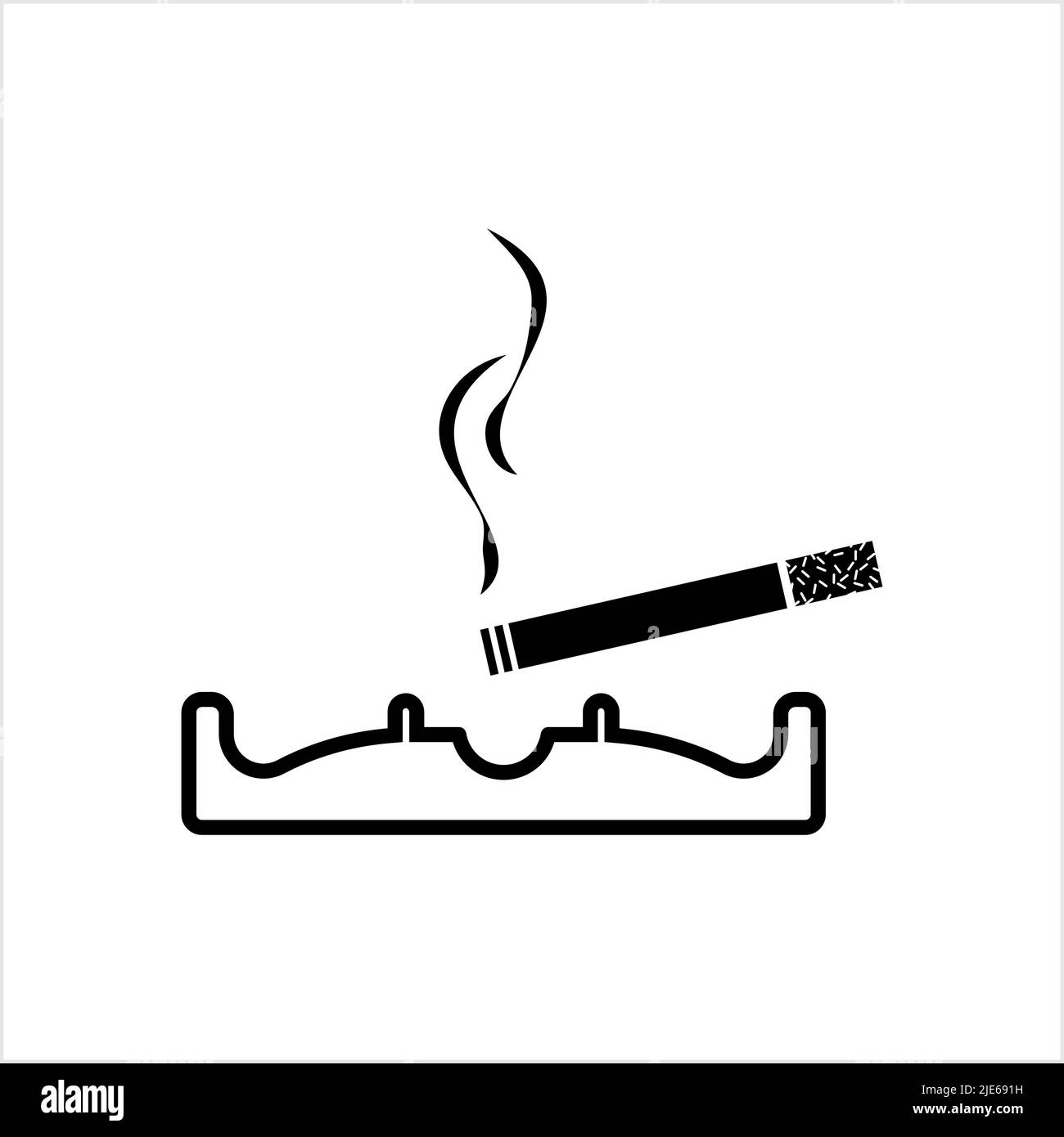 Ashtray Icon, Ashtray For Cigarette Vector Art Illustration Stock ...