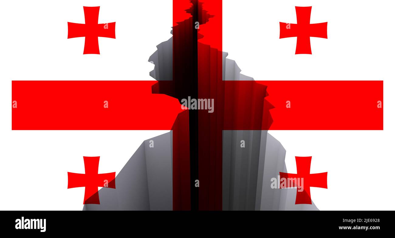 Rally in Georgia , background of the flag of Georgia, Georgian people ...