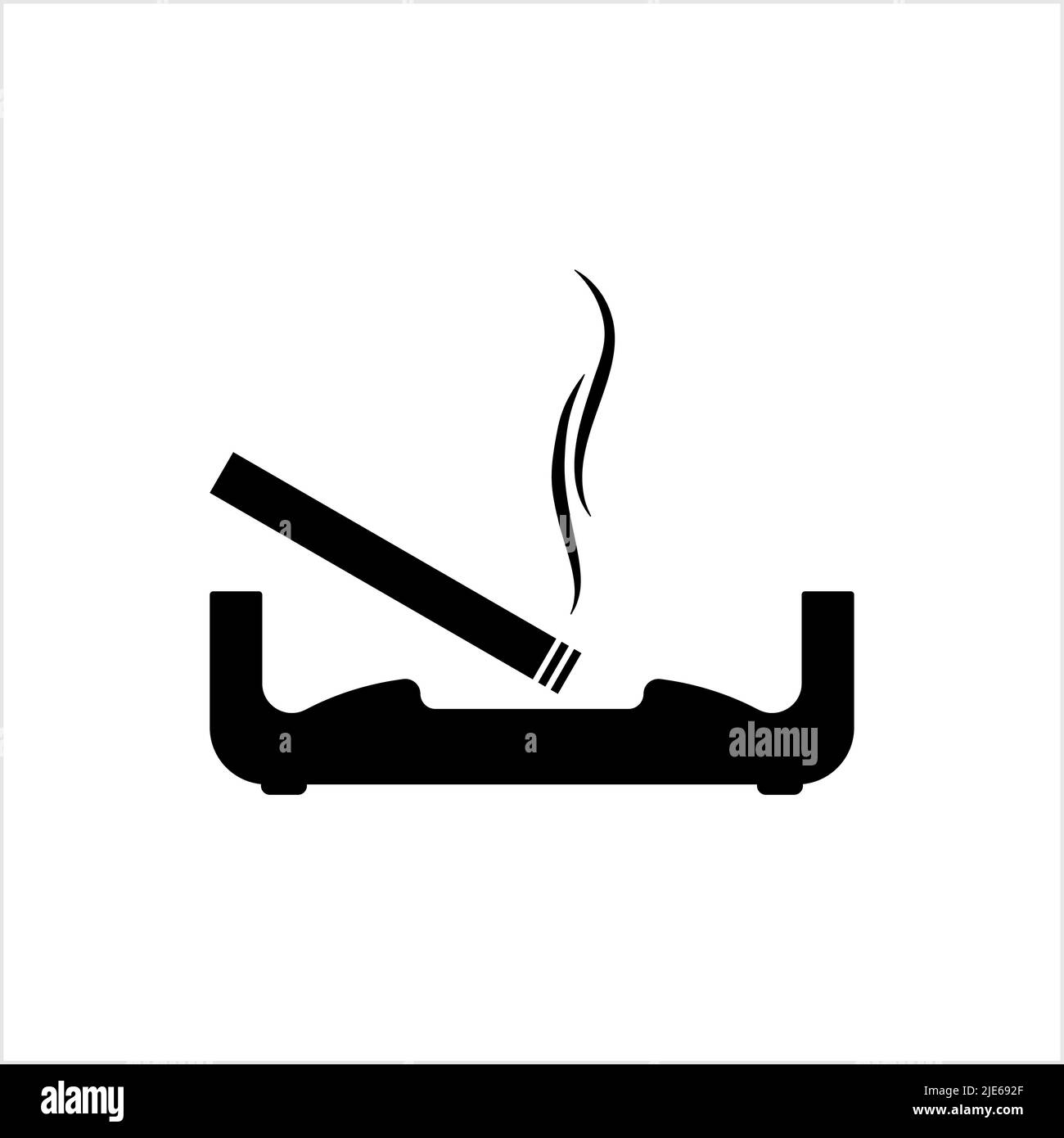 Ashtray Icon, Ashtray For Cigarette Vector Art Illustration Stock ...