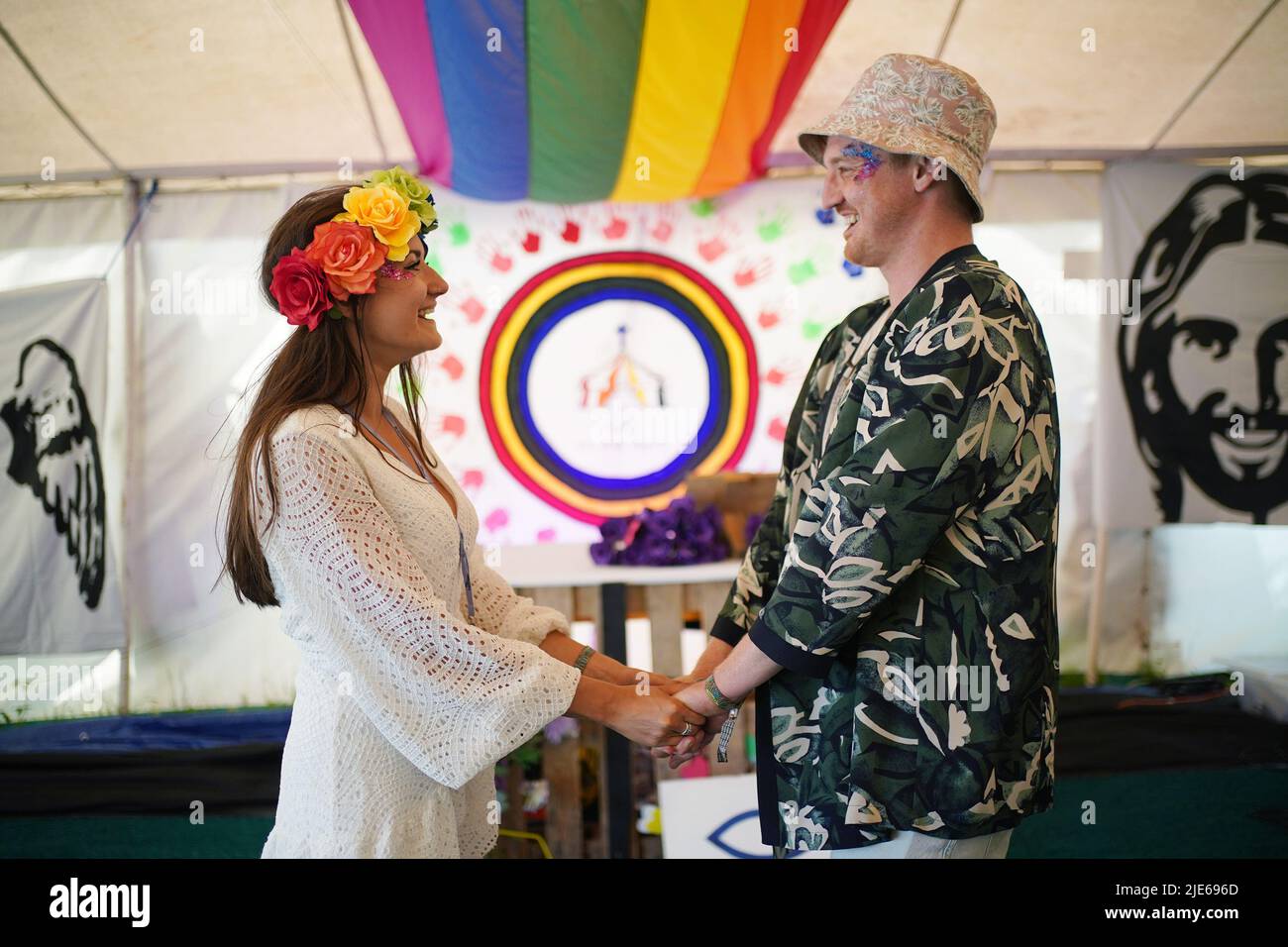 Lara Dayeh-Bunce, 30, and Elliot Dayeh-Bunce, 32, after their blessing ...