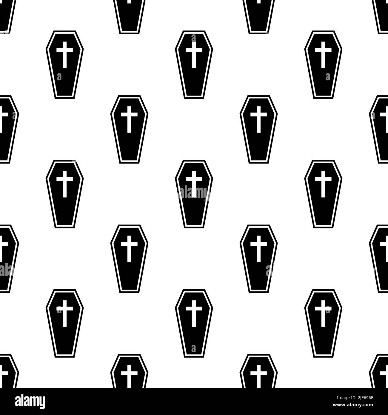 Coffin Icon Seamless Pattern, Coffin Seamless Pattern Vector Art ...