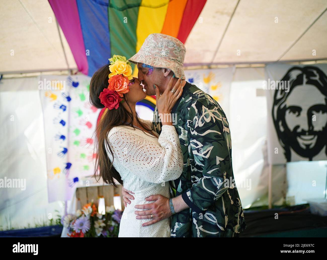 Lara Dayeh-Bunce, 30, and Elliot Dayeh-Bunce, 32, after their blessing ...