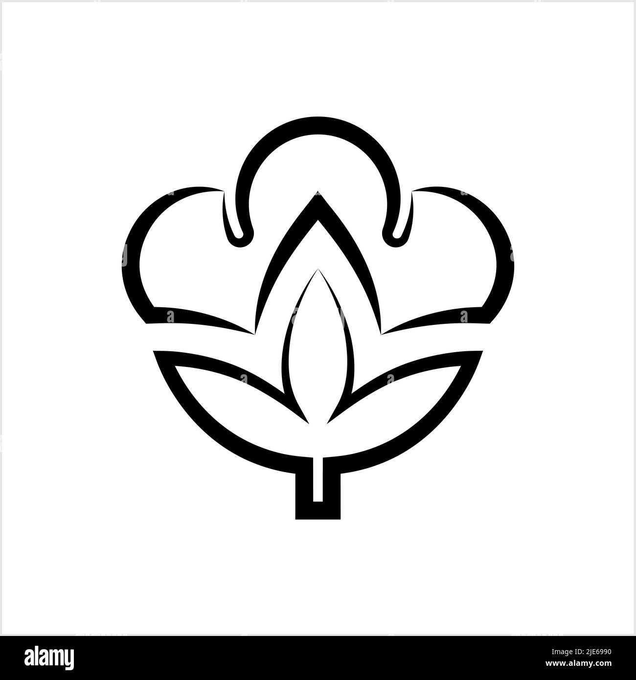 Cotton Flower Icon, Cotton Ball, Cotton Fiber Vector Art Illustration ...