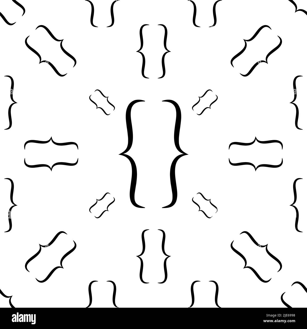 Curly Bracket Icon Seamless Pattern, Braces Seamless Pattern Vector Art ...