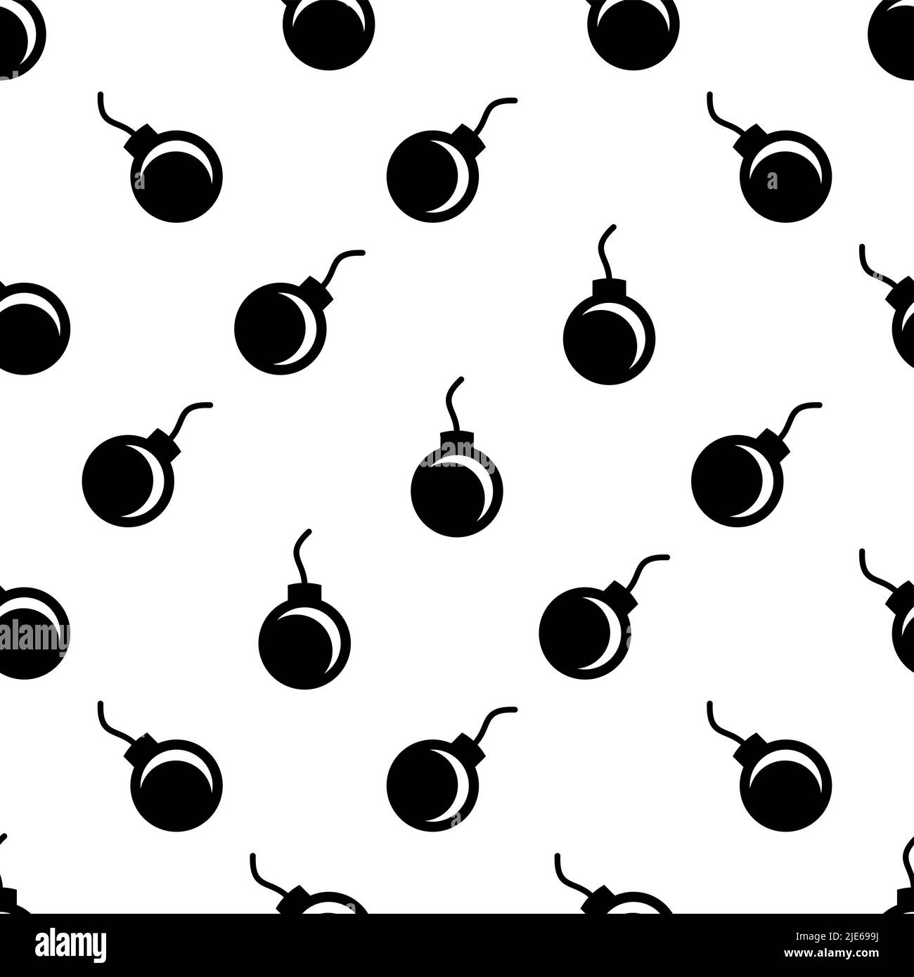 Bomb Icon Seamless Pattern, Explosive Device Vector Art Illustration ...