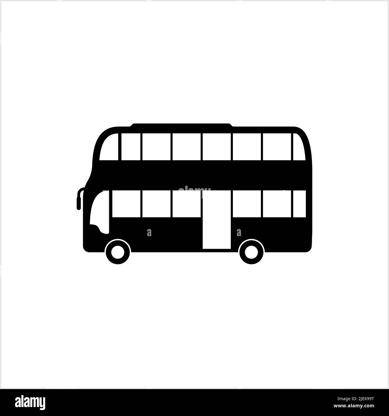 Double Decker Bus Icon, Bus Vector Art Illustration Stock Vector Image ...