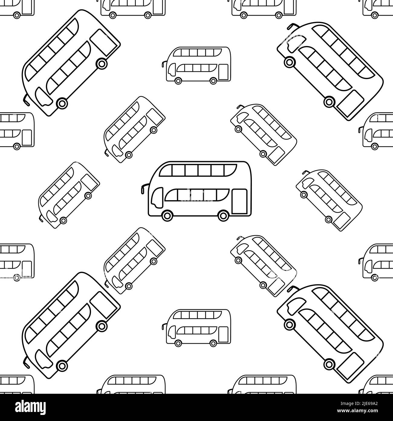 Double Decker Bus Icon Seamless Pattern, Bus Vector Art Illustration ...