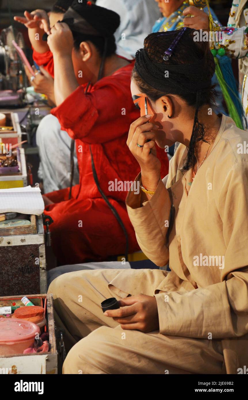 Thai act people of chinese descent makeup painting on face and wear ...