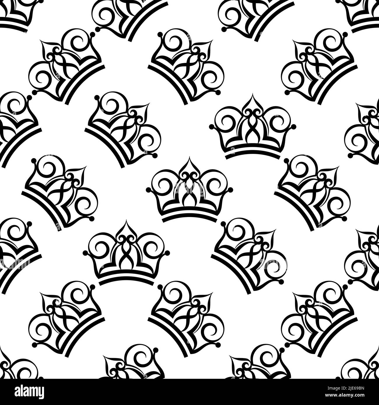 Crown Icon Seamless Pattern, Crown Vector Art Illustration Stock Vector ...